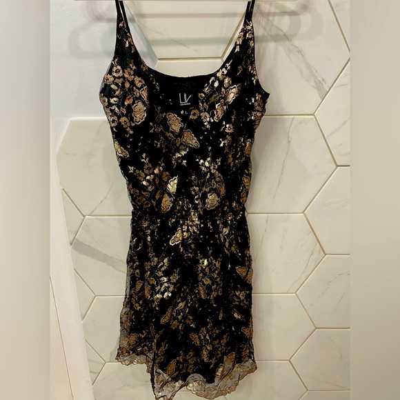 Liv Los Angeles | Dresses | Metallic Mini Dress | Poshmark